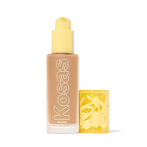 Kosas Revealer Skin-Improving Foundation with SPF 25 Protection - Hydrate, Brighten, Soothe, Plump, Protect Skin -Smoothing Texture, Natural Finish and Clean Formula - Light Medium Neutral 200