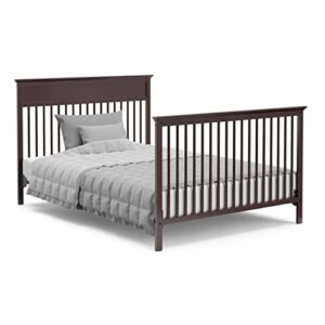 Storkcraft Carmel 5-in-1 Convertible Crib (Espresso) - GREENGUARD Gold Certified, Converts to Toddler Bed & Full-Size Bed, Fits Standard Full-Size Crib Mattress, 4 Adjustable Mattress Heights