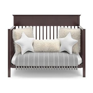 Storkcraft Carmel 5-in-1 Convertible Crib (Espresso) - GREENGUARD Gold Certified, Converts to Toddler Bed & Full-Size Bed, Fits Standard Full-Size Crib Mattress, 4 Adjustable Mattress Heights