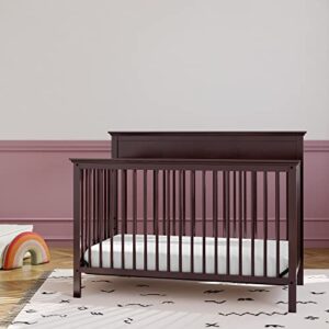 Storkcraft Carmel 5-in-1 Convertible Crib (Espresso) - GREENGUARD Gold Certified, Converts to Toddler Bed & Full-Size Bed, Fits Standard Full-Size Crib Mattress, 4 Adjustable Mattress Heights