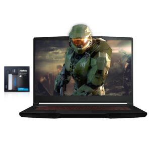 msi gf63 thin gaming 15.6" fhd laptop, intel core i5-10300h processor, 32gb ddr4 ram, 1tb pcie ssd, backlit keyboard, geforce gtx1650 max-q graphics, hdmi, win 10, black, 128gb hotface extension set