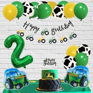 Tractor Theme Birthday Party Decorations, Farm Animals 2nd Birthday Party Supplies Bouquet Balloons