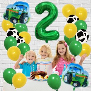 Tractor Theme Birthday Party Decorations, Farm Animals 2nd Birthday Party Supplies Bouquet Balloons