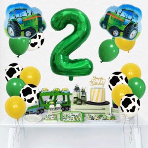 Tractor Theme Birthday Party Decorations, Farm Animals 2nd Birthday Party Supplies Bouquet Balloons