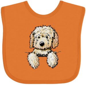 inktastic pocket goldendoodle baby bib orange - kiniart 39fb