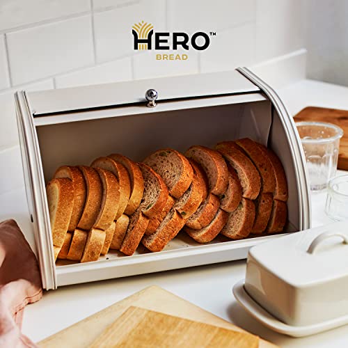 Hero Seeded Bread — Delicious Bread with 1g Net Carb, 0g Sugar, 60 Calories, 12g Fiber per Slice | Tastes Like Regular Bread | Low Carb & Keto Friendly Bread Loaf —15 Slices/Loaf, 2 Loaves