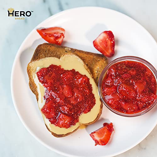 Hero Seeded Bread — Delicious Bread with 1g Net Carb, 0g Sugar, 60 Calories, 12g Fiber per Slice | Tastes Like Regular Bread | Low Carb & Keto Friendly Bread Loaf —15 Slices/Loaf, 2 Loaves