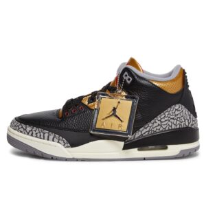 jordan air 3 retro black/fire red/metallic gold/cement grey 6.5 medium