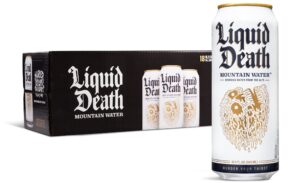 liquid death still mountain water, 16.9 fl oz tallboys (18-pack)