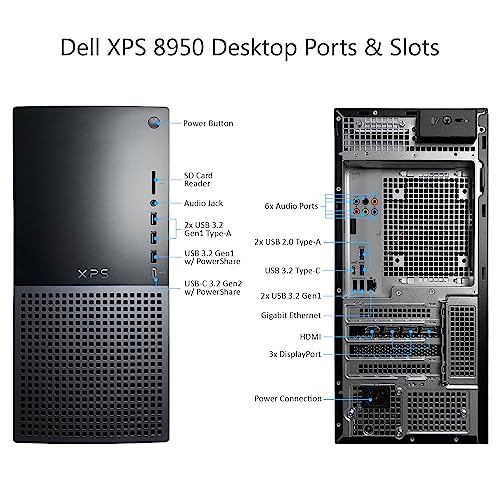 Dell XPS 8950 Desktop Computer - 12th Gen Intel Core i7-12700 up to 4.9 GHz CPU, 24GB DDR5 RAM, 256GB NVMe SSD + 1TB HDD, GeForce RTX 3060Ti 8GB GPU, Killer Wi-Fi 6, Windows 11 Home