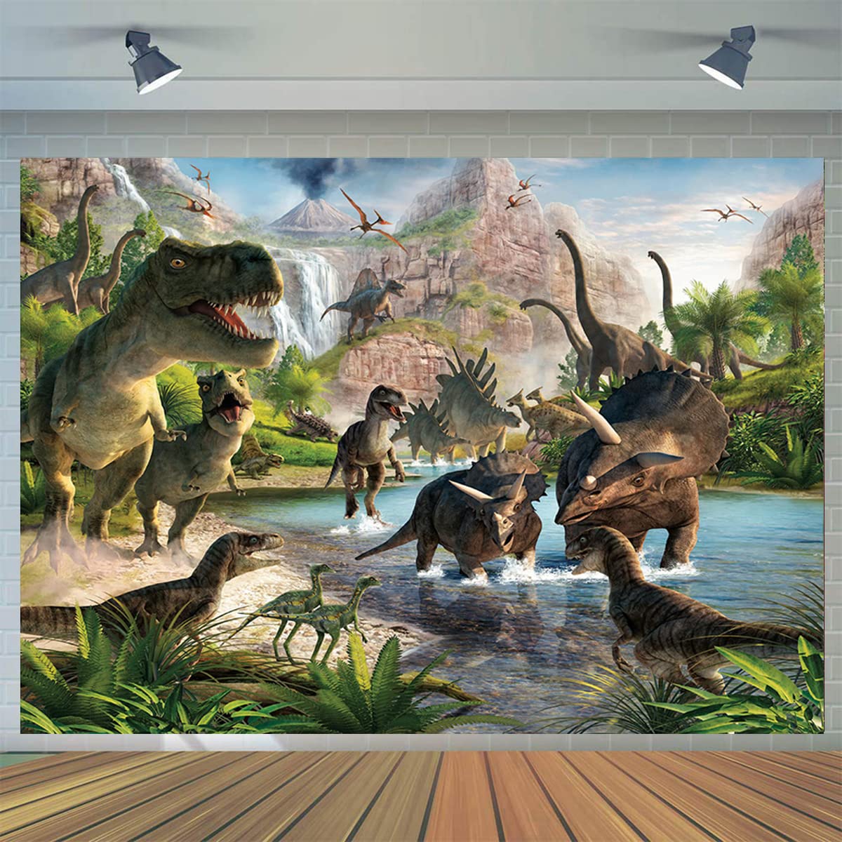 CYLYH 7x5ft Dinosaur Photo Backdrop Dinosaur Park Theme Backdrop Dinosaur Photography Background for Boy Girl Birthday Party Banner Newborn Baby Shower Decoration Photo D596