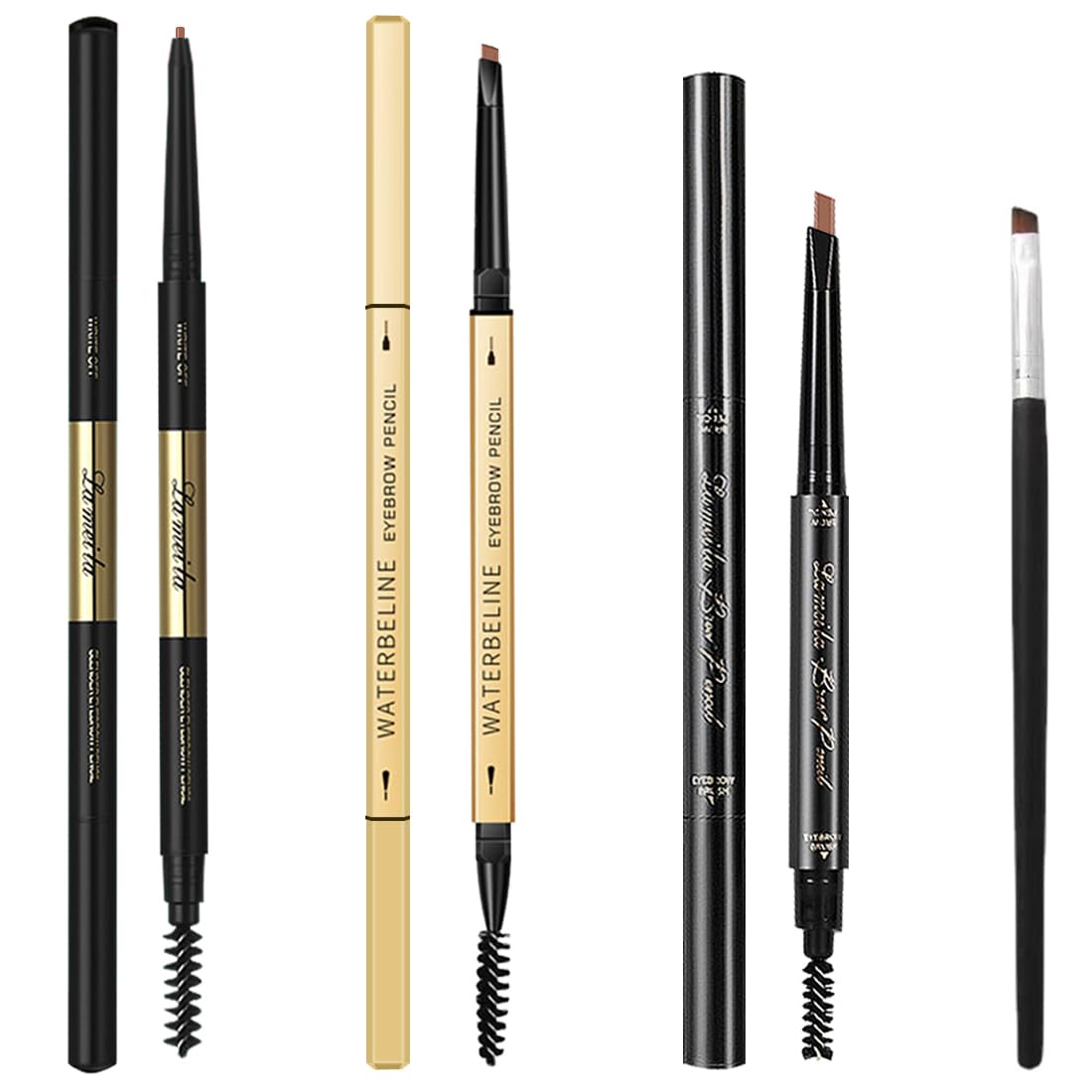 3 Different Eyebrow Pencils,Creates Natural Looking Brows Easily And Lastes All Day,4-in-1:Eyebrow Pencil *3; Eyebrow Brush *1,Dark Brown #-927019