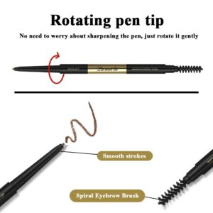 3 Different Eyebrow Pencils,Creates Natural Looking Brows Easily And Lastes All Day,4-in-1:Eyebrow Pencil *3; Eyebrow Brush *1,Dark Brown #-927019