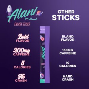 Alani Nu COSMIC STARDUST Energy Sticks | Energy Drink Powder | 200mg Caffeine | Pre Workout Performance with Antioxidants | On-The-Go Drink Mix | Biotin, B Vitamins | Zero Sugar | 5 Calories | 10 Pack