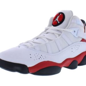 Jordan Men's 6 Rings Basketball 322992-012 Shoes, White/Black-university Red, 9.5