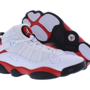 Jordan Men's 6 Rings Basketball 322992-012 Shoes, White/Black-university Red, 9.5