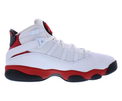 Jordan Men's 6 Rings Basketball 322992-012 Shoes, White/Black-university Red, 9.5