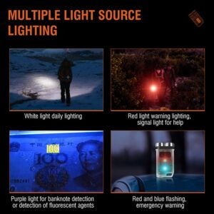 V3 Small Powerful Mini Flashlight 900 High Lumen Keychain EDC Flashlight, Super Bright Pocket USB Rechargeable Tactical LED Flash Light with Magnetic Waterproof for Camping, Hiking, Emergencies