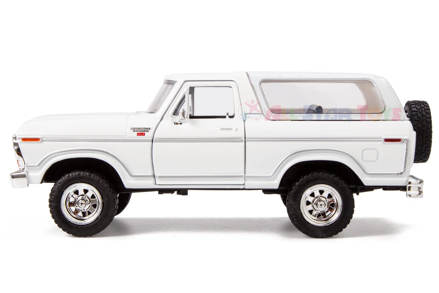 1978 Ford Bronco 1:24 Diecast Model Car White SUV SUT Truck Motormax All Star Toys Exclusive 79371