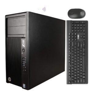 hp tower computer z230 workstation,i5 refurbished pc,32gb ram,2tb ssd + 3tb hdd,built in wifi desktop,windows 10,hdmi,dp,dvi,dvd,usb,4k support,wireless k&m +tjj mouse pad(renewed)