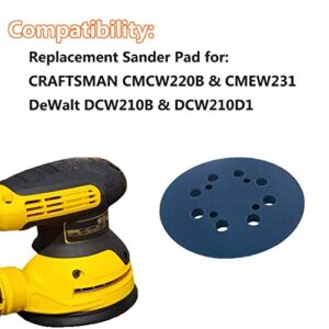 2 Pack Hook and Loop 5 Inch 8 Hole Replacement Sander Pad for Craftsman CMCW220B & CMEW231 Random Orbit Sander