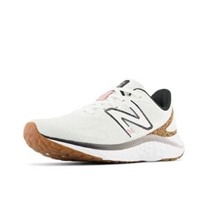 new balance women's fresh foam arishi v4 running shoe, white/tobacco, 8