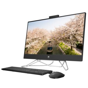 HP 27 All-in-One Desktop, 27" FHD Display, AMD Ryzen 5 5625U, 32GB RAM, 1TB SSD + 2TB HDD, Pop-up Webcam, RJ45, HDMI, Bluetooth, Wi-Fi 6, Wired KB & Mouse, Windows 11 Home, Black