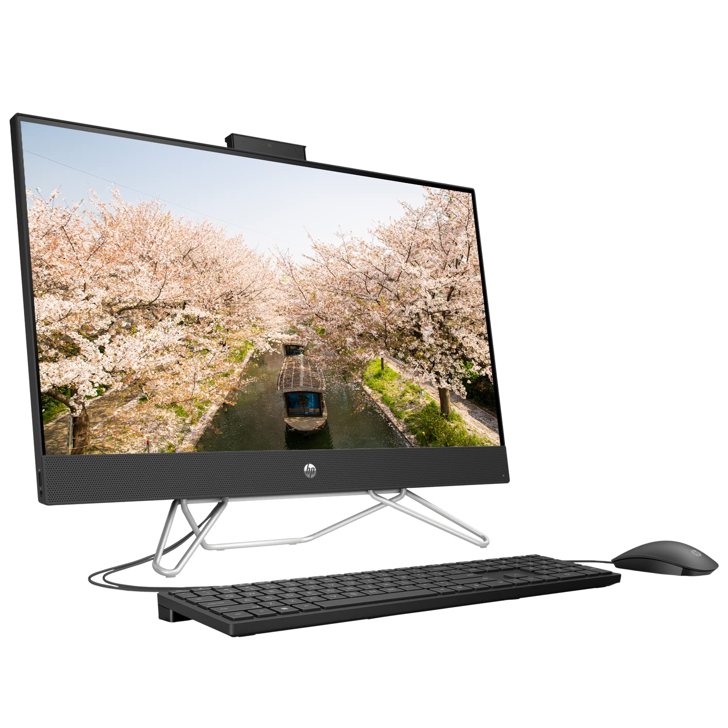 HP 27 All-in-One Desktop, 27" FHD Display, AMD Ryzen 5 5625U, 32GB RAM, 1TB SSD + 2TB HDD, Pop-up Webcam, RJ45, HDMI, Bluetooth, Wi-Fi 6, Wired KB & Mouse, Windows 11 Home, Black