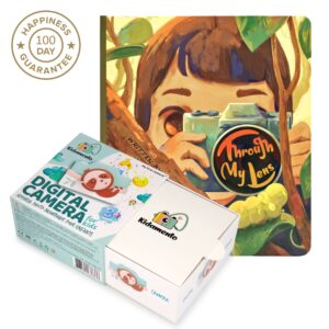 Kidamento Digital Camera for Kids Model K Zippy The Sloth, Photo Activity Book Through My Lens, Bundle