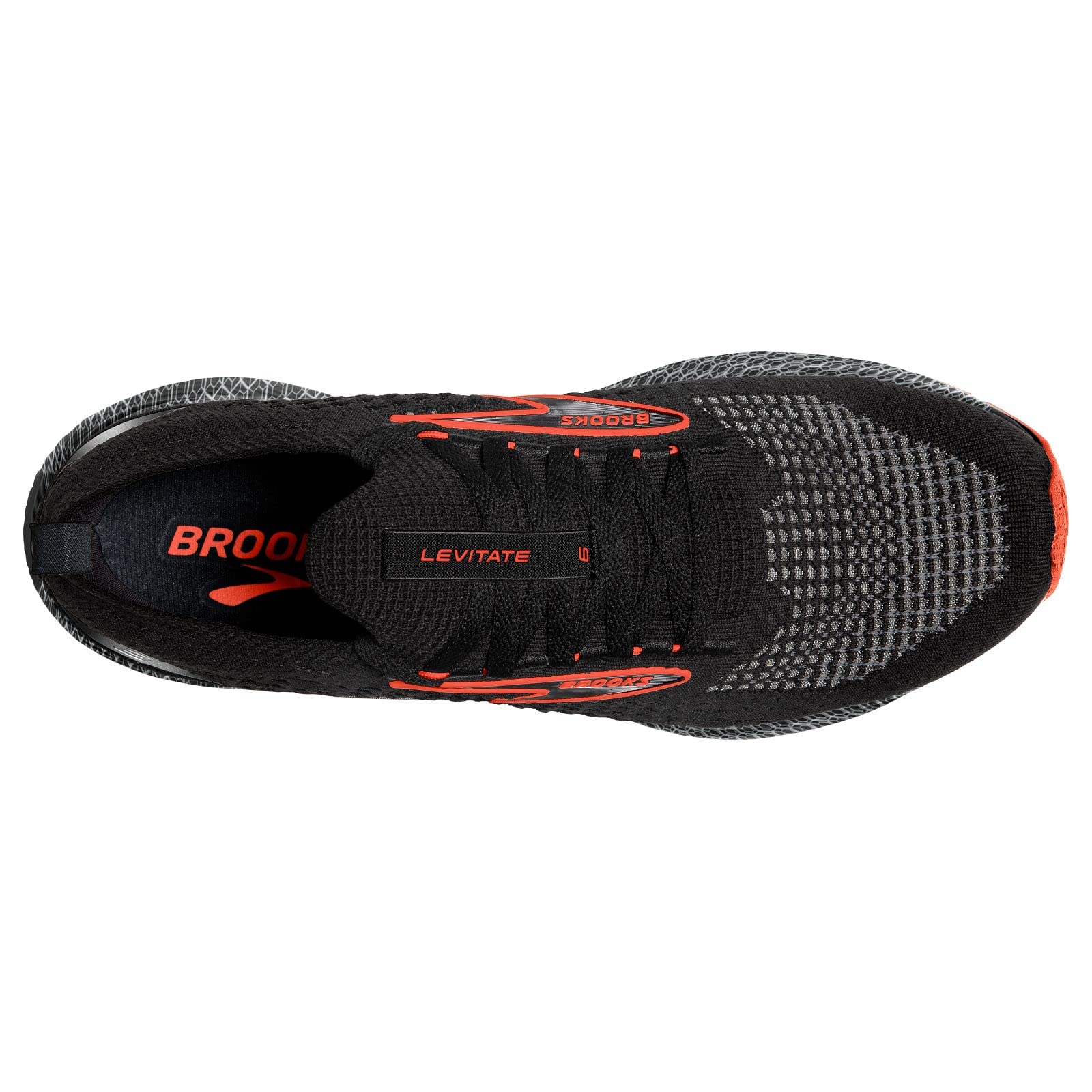 Brooks Men’s Levitate Stealthfit 6 Neutral Running Shoe - Black/Spicy Orange - 10.5 Medium