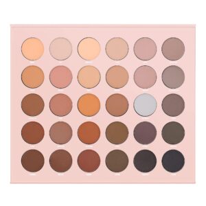 W7 Just Mattes Pressed Pigment Palette - 30 Natural Nude Colors - Flawless Long-Lasting Every Day Vegan Makeup