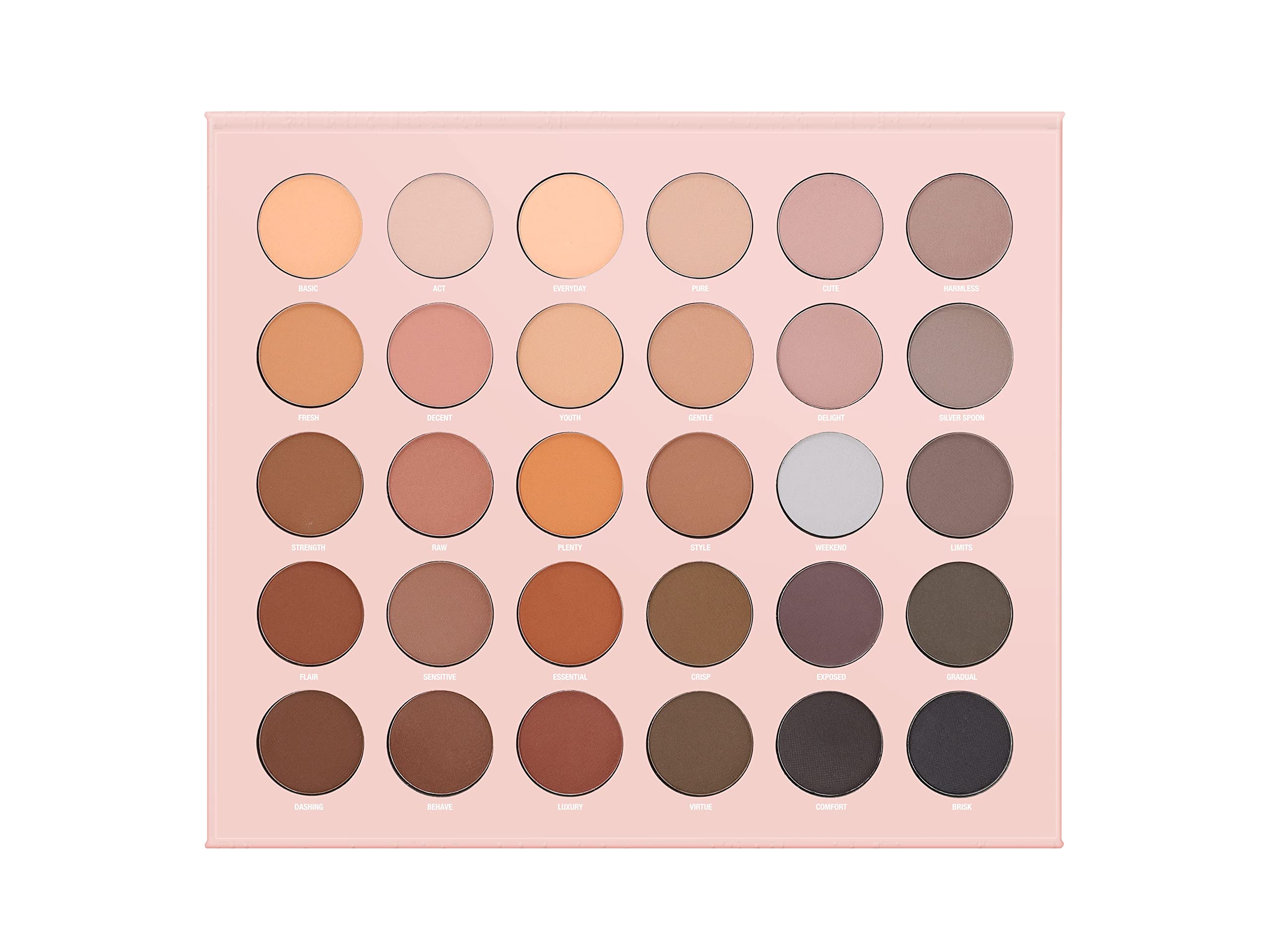 W7 Just Mattes Pressed Pigment Palette - 30 Natural Nude Colors - Flawless Long-Lasting Every Day Vegan Makeup