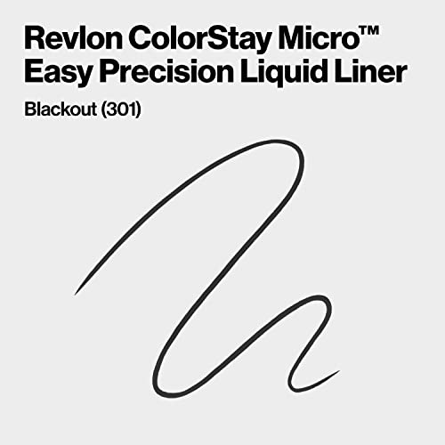 REVLON ColorStay Micro Easy Precision Liquid Eyeliner, Waterproof, Smudgeproof, Longwearing with Micro Felt Tip, 301 Blackout, 0.057 fl. oz