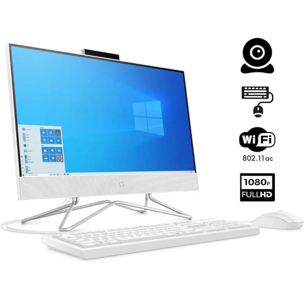 HP 27 All-in-One Desktop, 27" FHD Display, AMD Ryzen 5 5625U, 32GB RAM, 1TB SSD, Pop-up Webcam, RJ45, HDMI, Bluetooth, Wi-Fi 6, Wired KB & Mouse, Windows 11 Home, Black