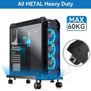 LABOBOLE Computer Tower Stand, PC Tower Stand, CPU Stand with Rolling Caster Wheels, Versatile PC Riser Tower Stand for Floor, Carpet, and Gaming PC Case