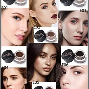 Eyebrow Pomade Waterproof, Tinted Brow Gel Cream with Brush, High-pigmented 24 Hour Wear, Smudge Proof &Sweat-proof, Super Creamy Eyebrow Pomade Filling & Shaping Brows for Women - Soft Brown