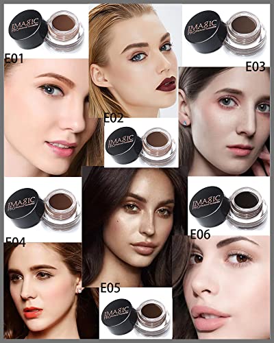 Eyebrow Pomade Waterproof, Tinted Brow Gel Cream with Brush, High-pigmented 24 Hour Wear, Smudge Proof &Sweat-proof, Super Creamy Eyebrow Pomade Filling & Shaping Brows for Women - Soft Brown