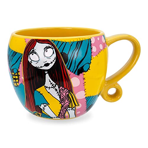 Disney The Nightmare Before Christmas Jack and Sally Patchwork 16-Ounce Sculpted Handle Ceramic Mug