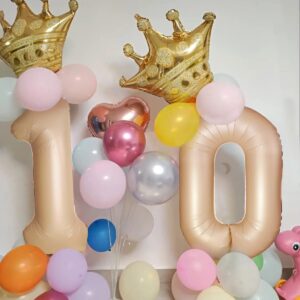 Number 1 Balloons Retro Apricot First Birthday Decorations Light Brown One balloon for 1st Birthday Girl Decoration Large 40 Inch Digital 1 Year Old Nude Ballons Neutral Balloon Caramel 1