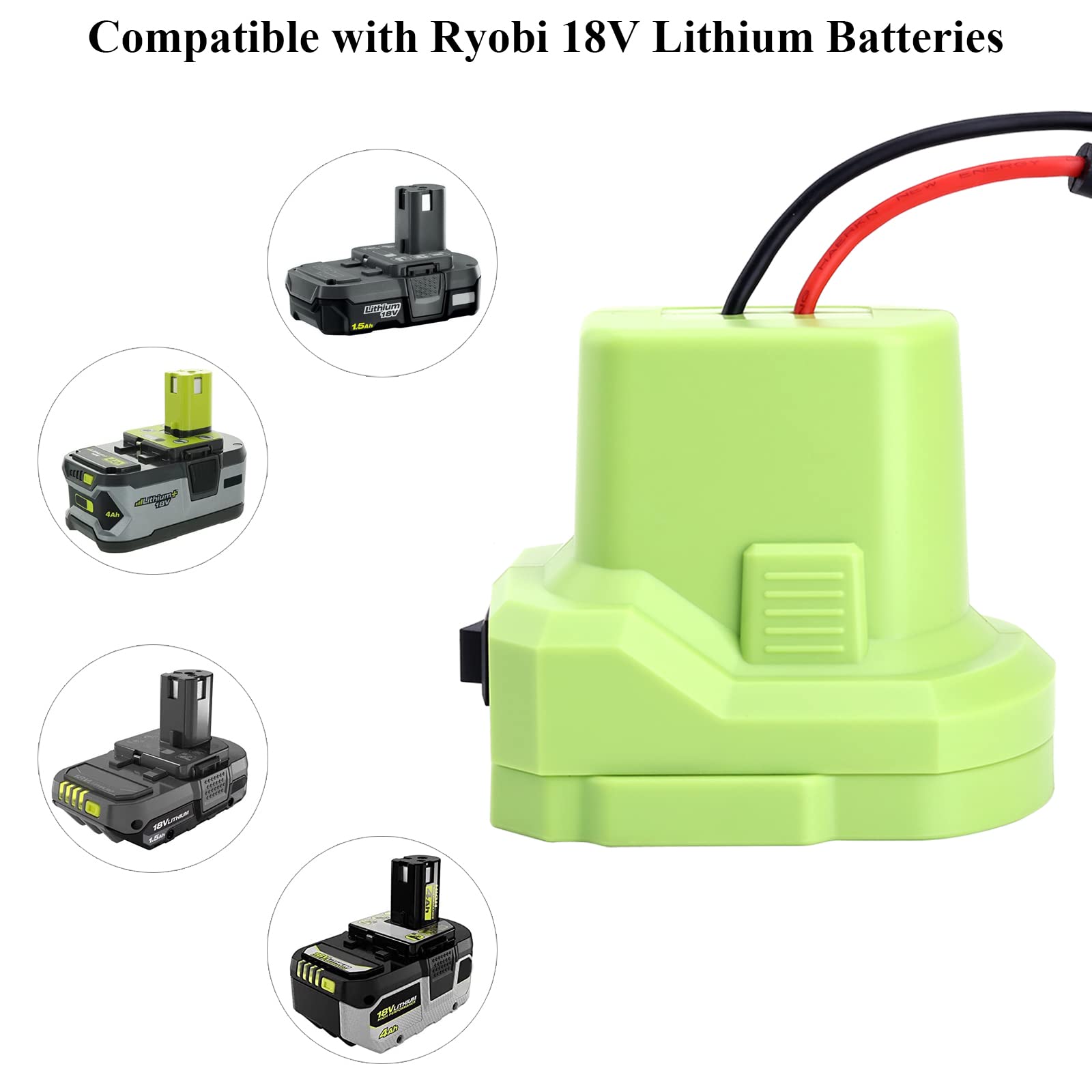 ELEFLY Power Wheel Adapter Compatible with Milwaukee M18 Battery Adapter Power Wheels Battery Converter Kit with Fuses & Wire Terminal, Power Connector for DIY RC Car Toys and Robotics