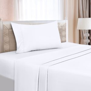 Utopia Bedding Mattress Pad and 3PC Bedsheet Set (TwinXL White)