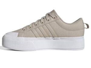 adidas women's bravada 2.0 platform shoe skate, wonder beige/wonder beige/white, 7.5