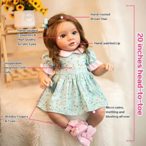 BABESIDE Realistic 20" Newborn Baby Doll - Lifelike 3-6 Months Girl, Soft Body for Ages 3+