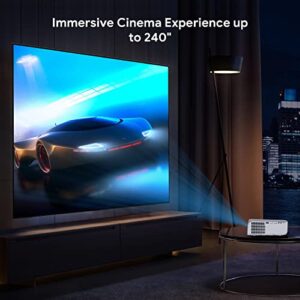 Movie Projector, MECOOL KP1 Smart Video Projector with TV Stick 15000Lux Full HDR 4K Native 1080P,5G WiFi, 240" Display, Built-in Assistant Netflix YouTube Prime Video Chromecast Home Theater