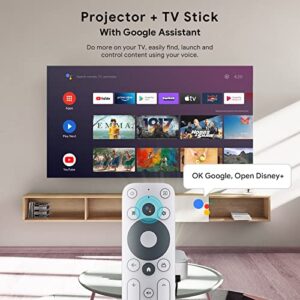 Movie Projector, MECOOL KP1 Smart Video Projector with TV Stick 15000Lux Full HDR 4K Native 1080P,5G WiFi, 240" Display, Built-in Assistant Netflix YouTube Prime Video Chromecast Home Theater