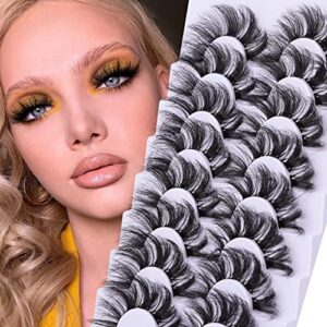 Cluster Mink Lashes Fluffy Eyelashes Long Thick Dramatic Individual Lashes Extension Wispy 6D Volume Eyelash 19-22MM zanlufly Eyelashes Pack