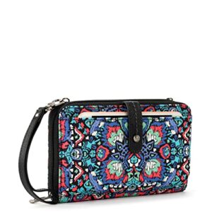 Sakroots Smartphone Crossbody Bag in Eco-Twill, Convertible Purse with Detachable Wristlet Strap, Includes Phone Wallet Pockets, Multi Ikat World