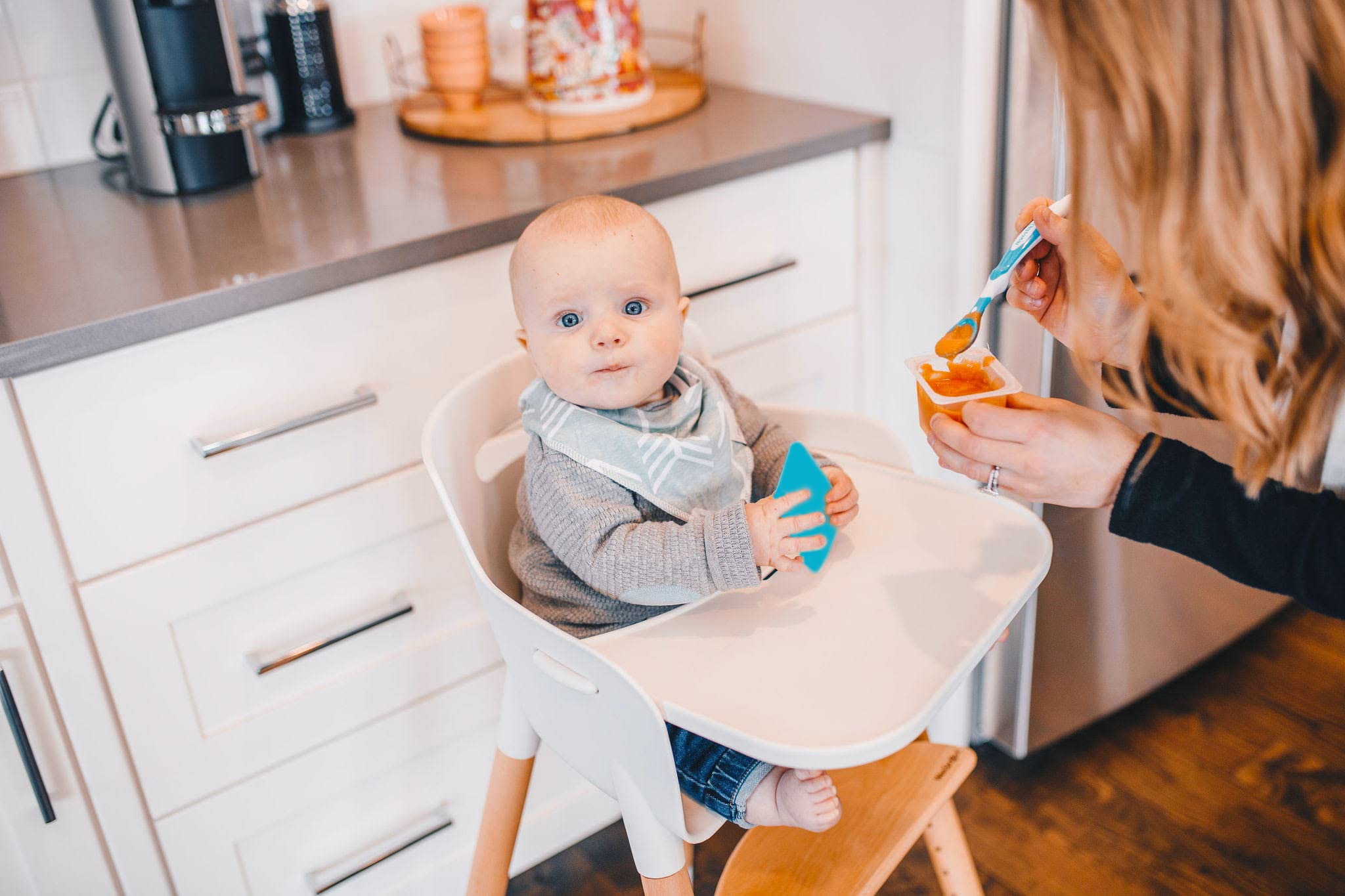 Oodies Baby Food Lids-Blue 3 Pack-Reusable and Dishwasher Safe-BPA Free-Compatible with Gerber Baby Food Containers