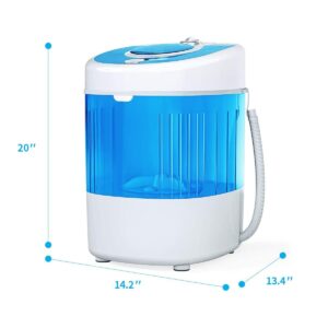 TABU Mini Portable Washing Machine, Small Washer no dryer, 7.7lbs Small Semi-Automatic Compact Washer, Timer Control Single Semi-Clear Tub1