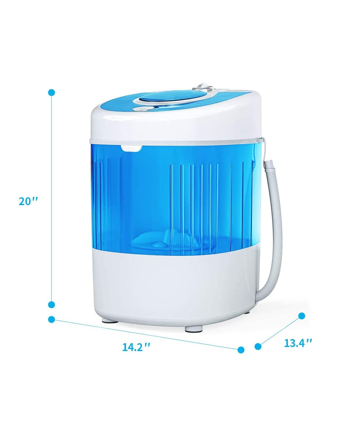 TABU Mini Portable Washing Machine, Small Washer no dryer, 7.7lbs Small Semi-Automatic Compact Washer, Timer Control Single Semi-Clear Tub1